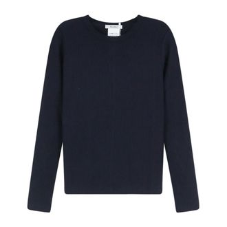 Max Mara Femme, Tops, Bleu, Taille: 40 FR Pull en maille c&ocirc;tel&eacute;e &agrave; col rond
