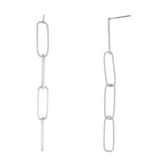 Dansk Copenhagen Tempeste Long Paperclip Ohrring - - Accessories - Damen - Grau - ONE SIZE