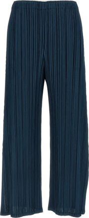 Issey Miyake Femme, Pantalons, Bleu, Taille: 46 FR Mellow Pleats Wide Pants