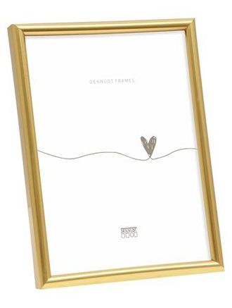 Deknudt Frames Bilderrahmen aus Kunststoff für Bild 21x29,7cm - gold farbe - A4 - zum aufstellen und zum aufhängen - für Poster und Bilder - S011A4 10x15cm