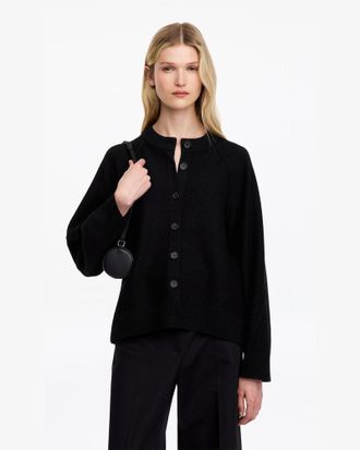 Arket Strickjacke Aus Wollwalk -Schwarz