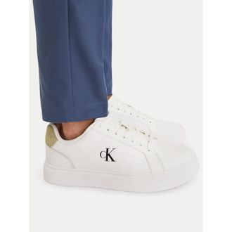 Calvin Klein Sneakers Calvin Klein Classic Cupsole Laceup Lth YM0YM01435 Wei&szlig;