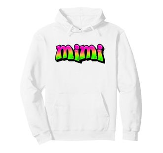BDAZ Mimi Grandmother Graffiti Gr&uuml;n Rosa Schriftzug Frauen Pullover Hoodie