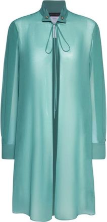 Elena Miro Femme, Robes, Vert, Taille: 42 FR Camicia lunga in georgette colletto e lacci per chiusura