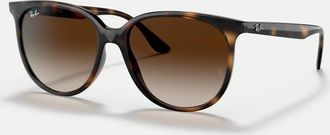 Ray-Ban Rb4378 - Eckige Sonnenbrille in Havana mit braunen Gl&auml;sern