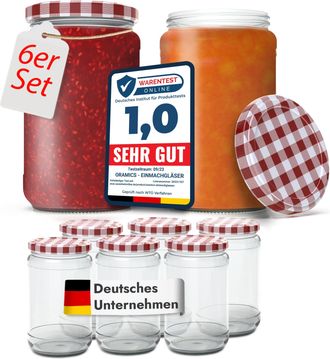 Oramics Einmachgl&auml;ser mit Schraubdeckel Vorratsgl&auml;ser Sturzgl&auml;ser Set zum Einkochen, Konservieren und Servieren als Dessertgl&auml;ser - Marmeladengl&auml;ser, Aufbewah