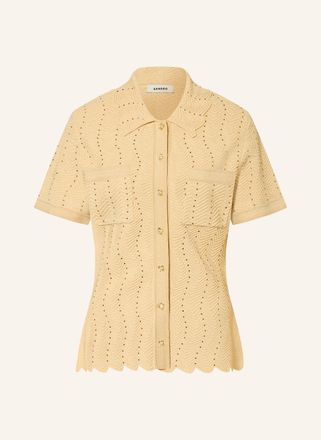 Sandro Sandro Strickbluse Mit Glitzergarn Und Schmucksteinen gold