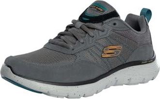 Skechers Homme Flex Advantage 5.0 Basket, Charcoal Suede/Mesh/Duraleather/Multi Trim, 42 EU
