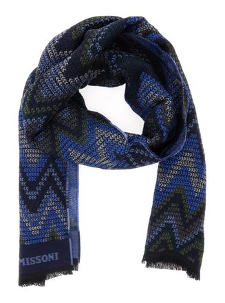 Missoni Mens Scarf Wool Blue Scarfs