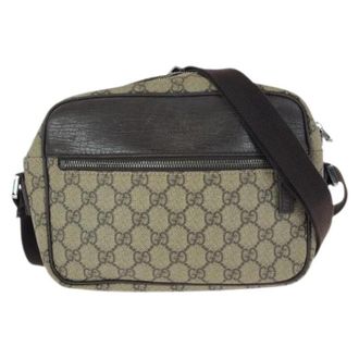 Gucci Pre-owned GG Supreme Canvas Leder Schultertasche - - Pre-owned - Damen - Beige - ONE SIZE