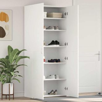 vidaXL Cabinet &agrave; chaussures Blanc 80 x 35.5 x 180 cm Bois ding&eacute;nierie vidaXL