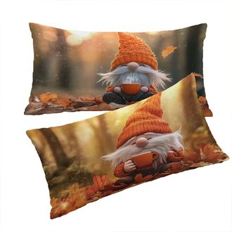 Generic Kissenbezug 30x50cm Orange Farbe Kopfkissenbezug Gebranntes Orange Kissenbez&uuml;ge Leinen Dekokissen Kissenbez&uuml;ge Cushion Cover Beidseitig Bedruckt Abwas