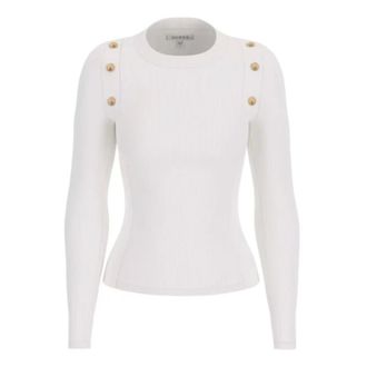 Guess Femme, Pulls, Blanc, Taille: 36 FR Pull Vonn Boutonn&eacute;