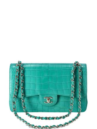 Chanel sac porté épaule Jumbo Double - Vert