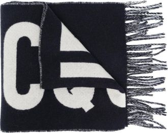 Jacquemus &Eacute;charpe &agrave; logo &agrave; franges - Homme - Accessoires - Bleu - Taille: ONE Size