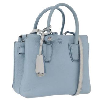MCM Pre-owned Lederhandtasche - - Pre-owned - Damen - Blau - ONE SIZE
