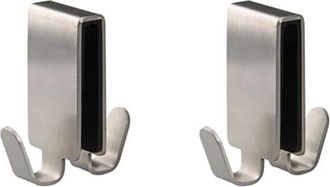Fackelmann Doppelhaken f&uuml;r Glasduschwand TECNO, Handtuchhalter aus Edelstahl, Kleiderhaken zum Einh&auml;ngen in die Duscht&uuml;r (Farbe: Silber), Menge: 1 St&uuml;ck (Packung