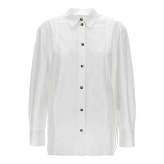 Ganni Schn&uuml;r-Shirt - - Blouses & Shirts - Damen - Wei&szlig; - L