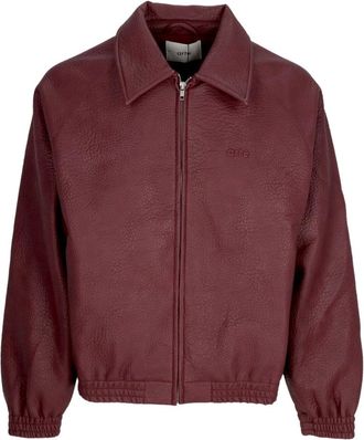 Arte Homme, Vestes, Rouge, Taille: XL Basic Leather Jacket