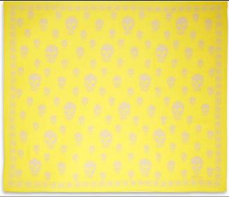 Alexander McQueen Yellow Skull Scarf Size XL