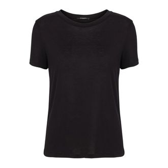 Bruuns Bazaar Schwarzes T-Shirt mit kurzen &Auml;rmeln Top - - Tops - Damen - Schwarzk - L