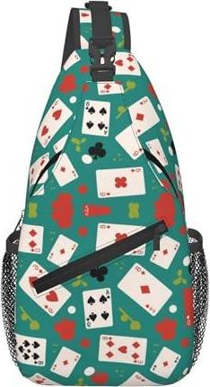 Generic R&eacute;glable Sacoche Tactique Cartes &agrave; jouer &agrave; grille de piques Art des cartes &agrave; jouer Sling Sac &agrave; Bandouli&egrave;re Multifonction Crossbody Bag pour Femme Camp