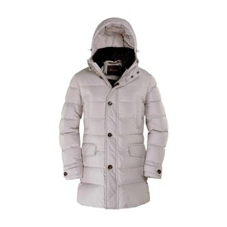 Moorer Gesteppte G&auml;nsedaunenjacke mit Pelzbesatz - - Jackets - Herren - Beige - 2XL