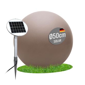 8 Seasons design Solar Kugelleuchte 50 cm Shining Globe (taupe) LED warmwei&szlig;, D&auml;mmerungssensor - wetterfest - Solarlampe f&uuml;r au&szlig;en (Garten, Terrasse, Balkon) - 
