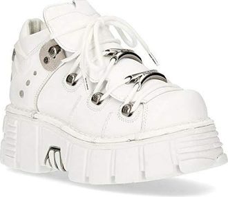 New Rock 106N-S8 Tour Unisexe 100% Cuir Blanc Goth Plate-Forme Punk Mode Bottines Chaussure 5