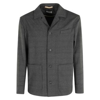 Paolo Pecora Glencheck Overshirt - - Jackets - Herren - Grau - S