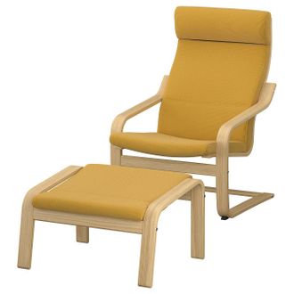 IKEA PO&Auml;NG Sessel und Hocker
