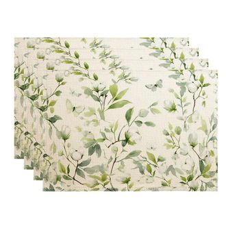 Generic Eukalyptusbl&auml;tter Platzsets, Gr&uuml;n Botanische Platzsets f&uuml;r Esstisch, Fr&uuml;hling Sommer rutschfest Waschbar Indoor Outdoor K&uuml;che Party Dekoratives Platzs