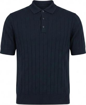 PESERICO Homme, Tops, Bleu, Taille: L Polo Tricot&eacute; en Coton et Soie