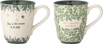 Bloomingville Grazia Becher, Tasse, Grün, Steingut, T9xH10 cm, 2er-Set, 300 ml