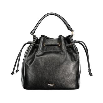 Twinset Sac seau en cuir avec fermeture &agrave; cordon - Femme - Sacs - Noir - Taille: ONE Size