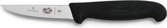 Victorinox by Swiss Army Fibrox Couteau &eacute;plucheur pour fruits et l&eacute;gumes, Petit couteau &agrave; d&eacute;sosser la viande, 10 cm, Lame lisse, Tranchant, Inox, Noir