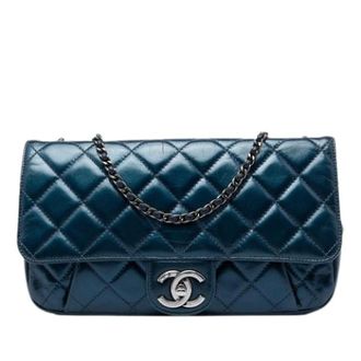 Chanel Pre-owned Vintage Classic Flap Crossbody - Femme - Pre-owned - Bleu - Taille: ONE Size