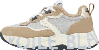 Voile Blanche Sneakers aus Veloursleder und Gewebe, Braun-Grau- 40