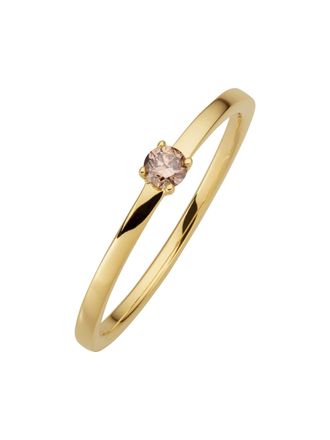 Orolino Ring 585/-GG glanz 1 Brill. 0,10ct. braun