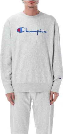Champion Homme, Sweatshirts et sweats &agrave; capuche, Gris, Taille: S Logo Crewneck
