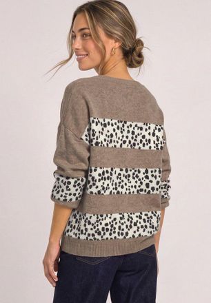 Street One Jacquardpullover mit Leo-Streifen