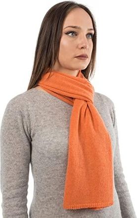DALLE PIANE CASHMERE Écharpe 100% cachemire - Made in Italy - Femme/Homme, Couleur: Orange, Taille unique
