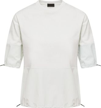 Moncler Moncler T-shirt En Coton Et Ripstop, Femme, Vert, Taille: Xl