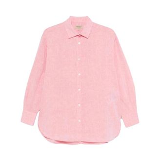 Woolrich Leinen- und Baumwollmischhemd - - Blouses & Shirts - Damen - Rosa - S