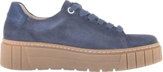 Gabor Femme, Chaussures, Bleu, Taille: 37 1/2 EU Baskets &agrave; lacets pour pieds larges