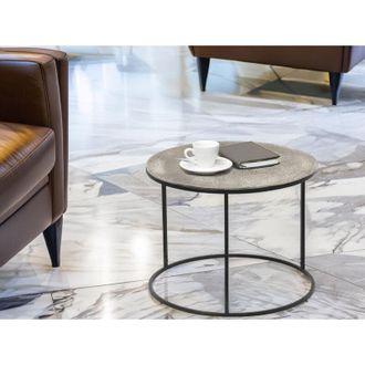 Mirrors and More Mirrors And More - Gro&szlig;er Beistelltisch patty rund Metall in Schwarz Silber, H&ouml;he 46cm