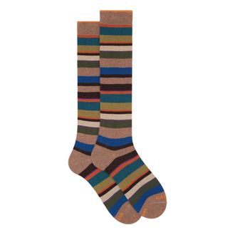 Gallo Gallo, Homme, Sous-vêtements, Multicolore, Taille: M Chaussettes longues homme coton beige rayures multicolores