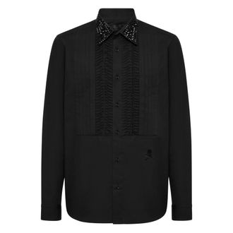 Philipp Plein Homme, Chemises, Noir, Taille: 2XL Black Tie Shirt
