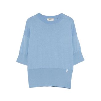 Herno Kurz&auml;rmeliges Strickoberteil - - Knitwear - Damen - Blau - XL