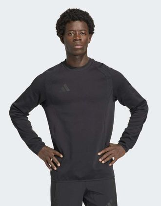 adidas adidas Performance - Tiro Travel - Sweatshirt in Schwarz / Schwarz mit Rundhalsausschnitt